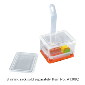 STAINING DISH FOR SLIDES WITH 2 LIDS, TPX, 81X101X65MM, EACH
