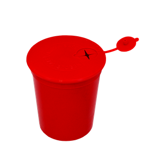 APTACA NEEDLES SHARPS WASTE COLLECTOR 1.5L W/ LID RED EACH