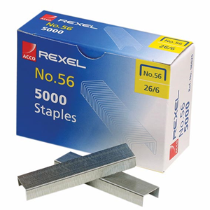 REXEL STAPLES, NO. 56, SIZE 26/6, 5000/BOX - Livingstone IT