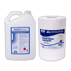 Livingstone Combo Sanitising Pack - Bench Wipe and Isopol Alcohol