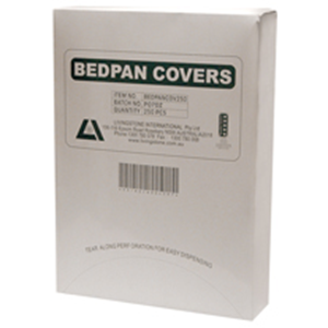 LIV BEDPAN COVER 365X280MM 6.5CMGUSSET BIODEG WHITE 250/DISP