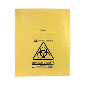 LIV BIO WASTEBAG, 60x50CM, 27L 30UM OPEN DIA: 31.85CM 500/CT