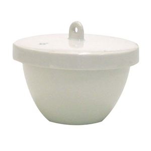 CRUCIBLE 50ML 54X34HMM LOW WALL W/LID PORCELAIN LOOSE