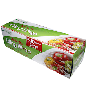 UNIV CLING WRAP IN DISPENSER PK W CUTTER 33CMX600M 10UM EACH