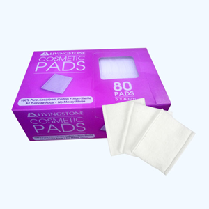 LIVINGSTONE COSMETIC PAD SQUARE 80PCS/DISPLAY PACK