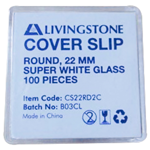 LIV COVER SLIP NO. 2 22X22MM ROUND GLASS 1000/BOX