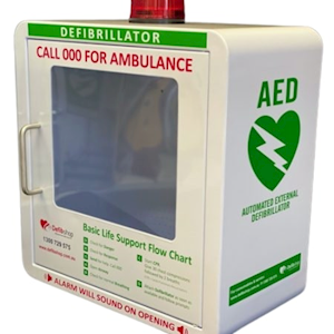 AED DEFIB CABINET, 40 X 34 X 20CM, W/ALARM & STROBE LIGHT EA