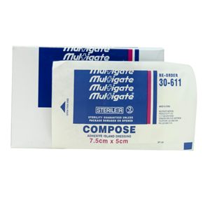 COMPOSE ADHESIVE ISLAND DRESSING 7.5 X 5CM, LATEX FREE 50/BX