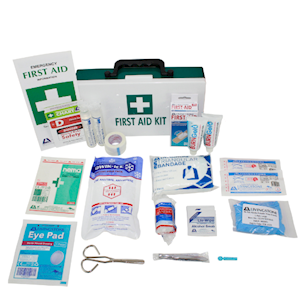 Kitchen First Aid Kit - Complete Set in Durable Plastic Case