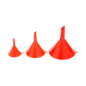 GRIPWELL PLASTIC FUNNEL SET 3,DIFF. SIZES, RED, 3 PCS/PACK
