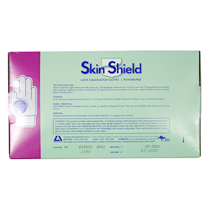 Skin Shield Latex Exam Gloves, Powder Free, Small, 100 per Box