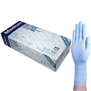 NI-TEK NITRILE GLV LCUFF 300MM ASNZ PF EN374 M BLUE 1000/CT