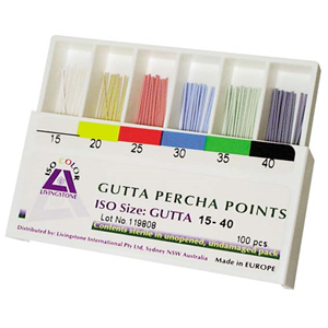 LIVINGSTONE GUTTA PERCHA POINTS COLOUR-CODED ISO30 100PTS/BX