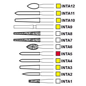 INTENSIV A5 BERNER DIAMOND BURS #11 FG EXTRA FINE RED EACH