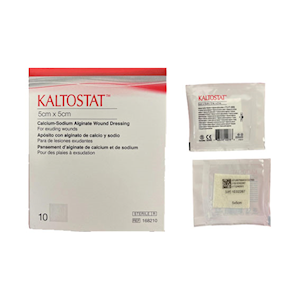 KALTOSTAT CALCIUM ALGINATE DRESSING, 5 X 5CM, 10/PACK