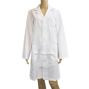LAB COAT DUST COAT MEDIUM (M: 107 F: 20) 100pct COTTON WHT EA