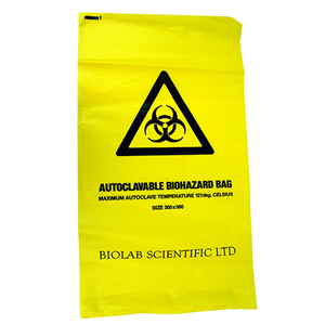 BIOLAB BIOHAZARD BAG AUTOCLAV 300X560MM 121C 50/PK YELLOW