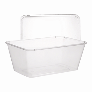 LIV RECTANGULAR CONT BASE&LID 1L CLR PLASTIC 50/PK 500/CTN