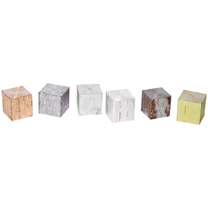 CUBE 1CM METAL BRASS PB ZN CU FE AL 6 PCS SET