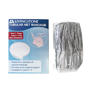 Tubular Net Bandage Size A - 0 Finger, 8mm x 25m | Livingstone
