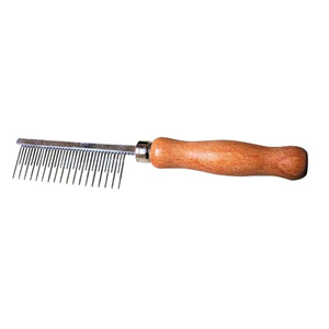 PET MOULTING COMB, WITH WOODEN HANDLE, EA (MCC)