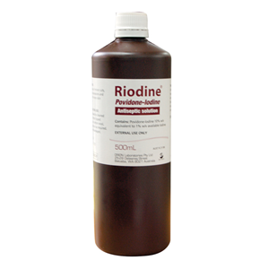 RIODINE 10pct POVIDONE IODINE ANTISEPTIC SOLUTION, 500ML, EACH