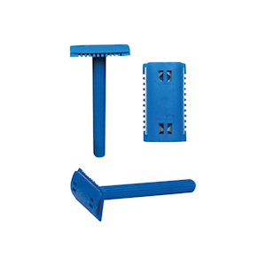 UNIVERSAL BODY RAZOR, DOUBLE EDGE, 90MM HANDLE BLUE, 100/BOX
