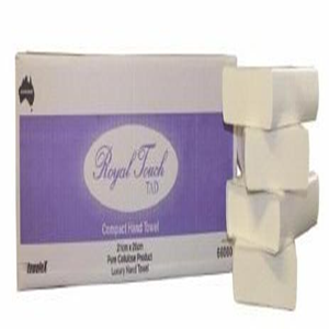 ROYAL TOUCH COMPACT TOWEL 1-PLY 21X26CM WHT 120/PK 20 PKS/CT