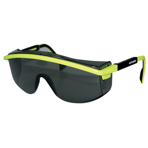 ASTROFLEX SAFETY GLASS GREY LENS, WITH YELLOW FRAME, EACH