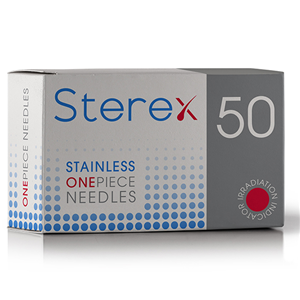 STEREX ELECTROLYSIS NEEDLE 2F 1-PIECE STAINLESS STEEL 50/BOX