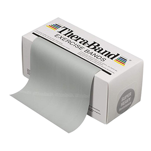 THERABAND EXERCISE BANDS SUPER HEAVY SILVER 5.5M IN DISP BOX