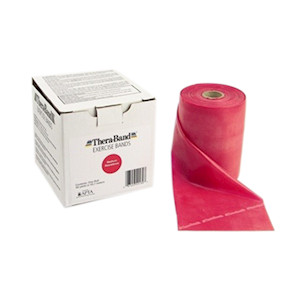 THERABAND EXERCISE BANDS MEDIUM RED 45.7M IN DISP BOX