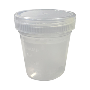 SPECIMEN CONTAINER 120ML 56 X 73MM W/CAP UNLABLD PS 264/CTN