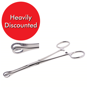 YOOP MINI SPONGE FORCEPS, NON-SLOTTED (WITH CATCHER), 6"